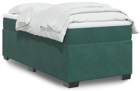 Box spring postel s matrací tmavě zelená 90x200 cm samet 3285260