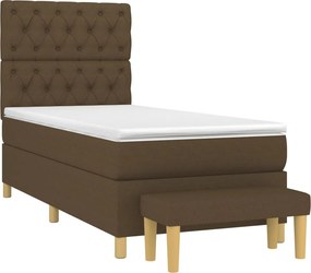 Box spring postel s matrací tmavě hnědá 80x200 cm textil 3137352