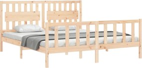 Rám postele s čelem Super King Size masivní dřevo 3192441