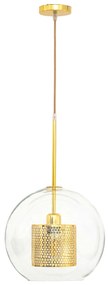 Toolight - závěsná skleněná lampa APP555-1CP 25cm, zlatá, OSW-08748