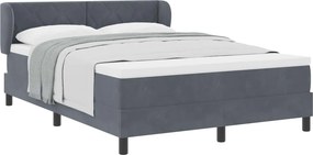 Postel s boxspringem s čelo Tmavě šedá 160 x 200 cm samet 3340449