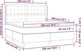 Box spring postel s matrací krémová 180x200 cm textil 3132334