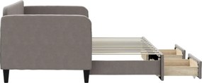 Válenda s přistýlkou a zásuvkami taupe 80 x 200 cm textil 3196850