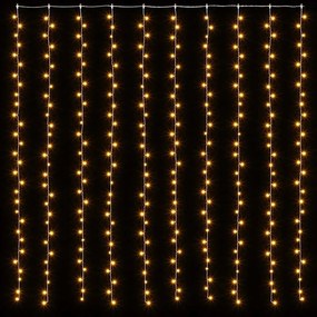 Světelný závěs 3 x 3 m 300 LED diod teplé bílé světlo 8 funkcí 328925
