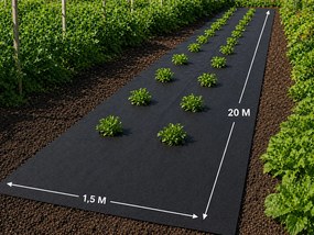 DIVODV Hustá černá agrovlákna 50 g, 1 x 20 m, protiplevelová izolace, mulčovací rohož