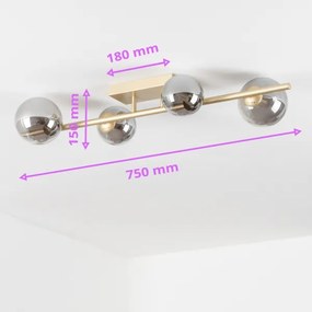 Brilagi - LED Přisazený lustr MILLA 4xG9/3W/230V zlatá/kouřová