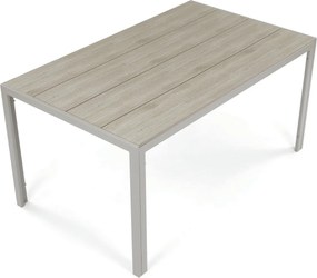 Zahradní stůl WOOD - béžový polywood / béžová kovová konstrukce