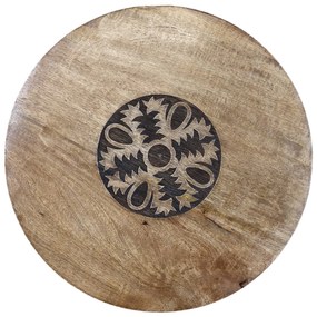 Chic Antique Otočný servírovací podnos na tapas Mango Wood 45 cm, černá barva, přírodní barva, dřevo