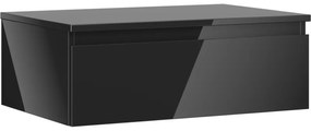 Mexen Orio koupelnová skříňka pod umyvadlo 70 cm s deskou, 1 zásuvka, černý lesk - 91A10-07023-1-BFC70