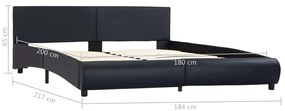 vidaXL Marketos Rám postele s LED světlem černý umělá kůže 180 x 200 cm