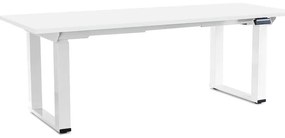 Výškově nastavitelný stůl OfficeTech Strong 200 x 80 cm, bílá podnož, bílá