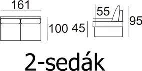 Kožená pohovka 2 DUBAJ LUX, hnědá (S-12)