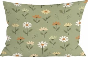 Bavlněný povlak na polštář FLORAL NEST 40x60 cm, zelený