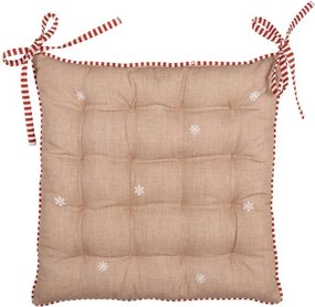 Hnědý podsedák s perníkovými chaloupkami Gingerbread Bliss - 40*40*4 cm