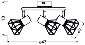 Bodové svítidlo VERVE 3xE14/40W/230V