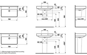 Laufen Pro S Umyvadlo 46,5 x 70 cm, bílá LCC H8109674001041