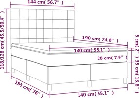 Box spring postel s matrací krémová 140x190 cm textil 3141774