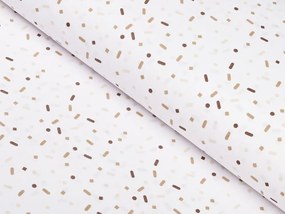 Biante Bavlněný povlak na polštář s lemem Sandra SA-396 Hnědo-béžové konfety na bílém 35 x 45 cm
