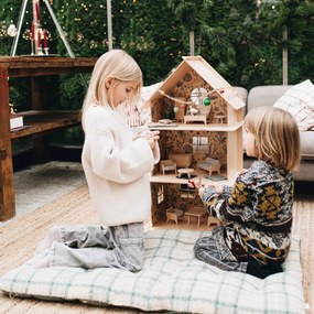 Dětský dřevěný domeček pro panenky Vintage s nábytkem