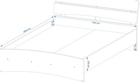 Postel, 140 x 200 cm "MILANA"