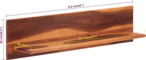 vidaXL Nástěnné police 2 ks 112 x 20 x 26 cm masivní akáciové dřevo [356248]
