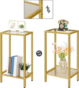 Odkládací stolek Vasagle Lamosa 37 cm čirý/zlatý