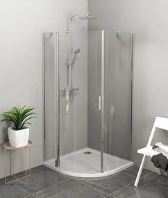 Polysan Polysan, ZOOM LINE čtvrtkruhová sprchová zástěna 900x900mm, čiré sklo, levá, ZL2615L