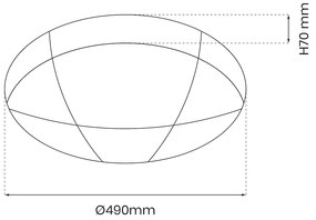 Stropní LED svítidlo Bob, 1x LED 40w, 3000-6000k, w, s ovladačem