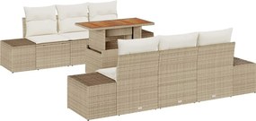 Sada zahradních pohovek 7 ks Béžová polyratan 3349910