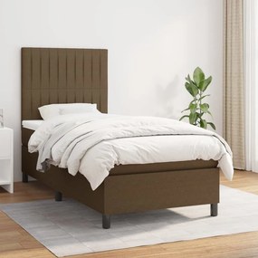 vidaXL Box spring postel s matrací 80 x 200 cm textil [3141891] Barva: tmavě hnědá