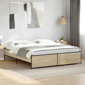 Rám postele dub sonoma 180 x 200 cm kompozitní dřevo a kov 3279873