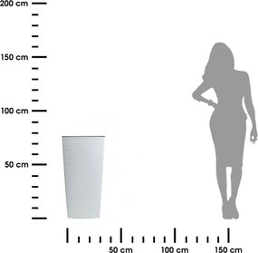 PLASTOVÝ KVĚTINÁČ PORTO RIFLO 75X39,5X39,5 CM BÍLÁ