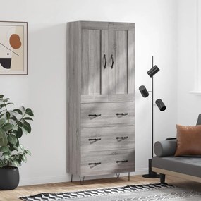 Skříň highboard šedá sonoma 69,5 x 34 x 180 cm kompozitní dřevo 3199783