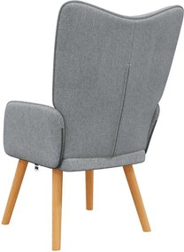 Relaxační křeslo světle šedé textil 327919