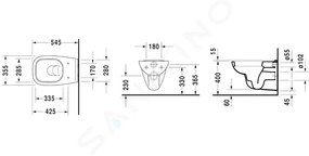 DURAVIT - D-Code Závěsné WC, bílá (25350900002)