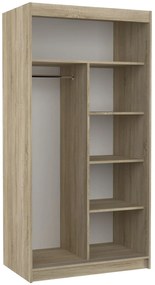 Šatní skříň s posuvnými dveřmi Limbo - 100 cm Barva: Bílá/dub Sonoma