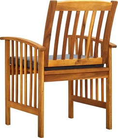 vidaXL Zahradní jídelní židle s poduškami 2 ks masivní akáciové dřevo [312130] Barva: Tmavě šedá