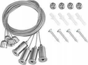 Stropní montážní kabely pro zavěšení LED panelových světel, ocelové, 1,5 m, kabel