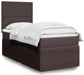 Box spring postel s matrací tmavě hnědá 80x200 cm textil 3294179