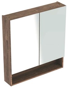 Geberit Selnova Square - Zrcadlová skříňka 85x59x18 cm, 2 dvířka, ořech hickory 501.266.00.1