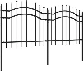 Zahradní plot Woerden s kopím nahoře černý 240 x 100 cm ocelový 151080