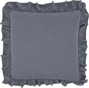 Šedý povlak na polštář s volánkovým okrajem Aix Soft – 50*50 cm