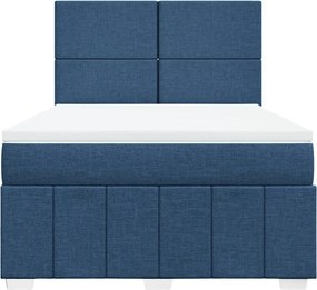 Box spring postel s matrací modrá 140x200 cm textil 3291690