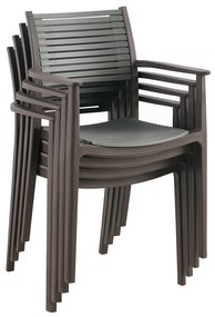 Kondela Stohovatelná židle, hnědá/šedá, HERTA