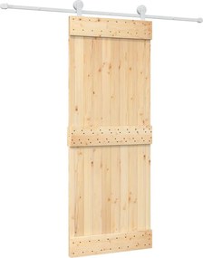 vidaXL Posuvné dveře s kováním 80 x 210 cm masivní borové dřevo [3203105]