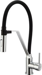 Invena Terra, kuchyňská baterie s elastickým ramenem, černá-chrom, INV-BZ-54-L04-D