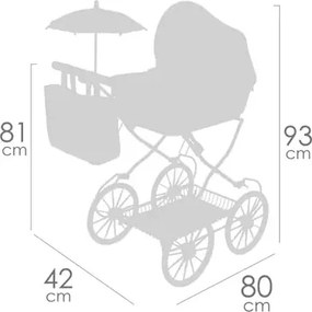 DECUEVAS 81068 Skládací kočárek pro panenky Botanic 2026 / s taškou /