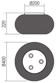Redo 01-3139 - Stropní svítidlo CROKET 3xE27/42W/230V pr. 40 cm zlatá