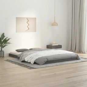 Rám postele šedý 140 x 200 cm masivní borovice,  823446 HangarStore.cz