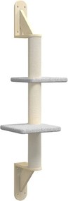 Nástěnné škrabadlo pro kočky se sloupkem světle šedé 108 cm 172411